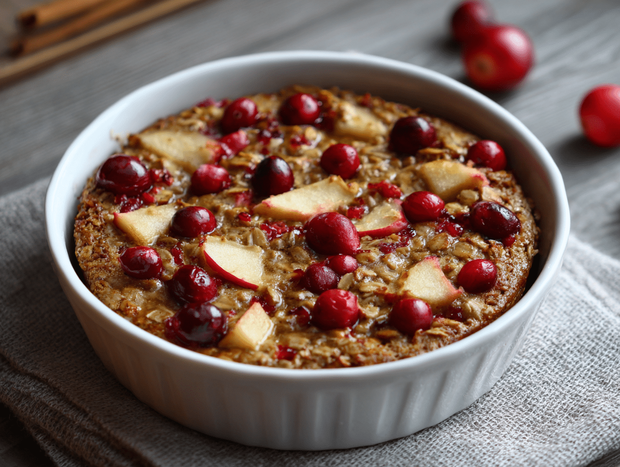 ozying Up with High-Fiber Apple-Cranberry Baked Oats - Sugar Detox Lab