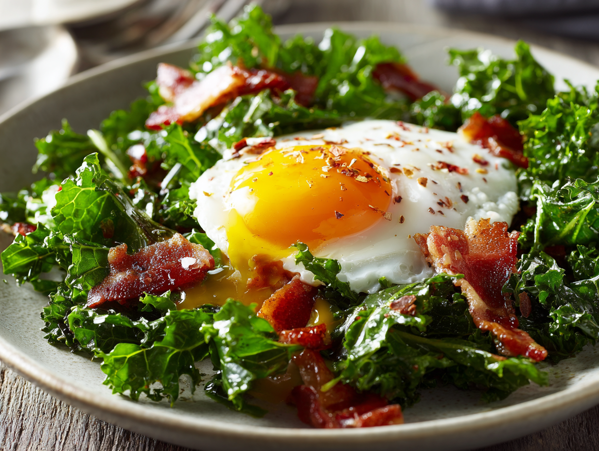 Welcome to a New Morning Staple: Baby Kale Breakfast Salad with Bacon ...