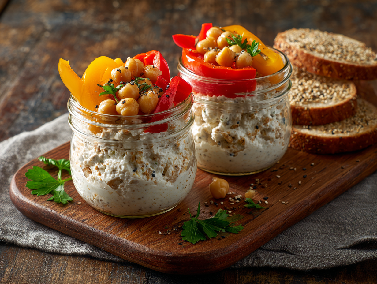 Everything Bagel Cottage Cheese Snack Jar with Bell Peppers & Chickpeas ...