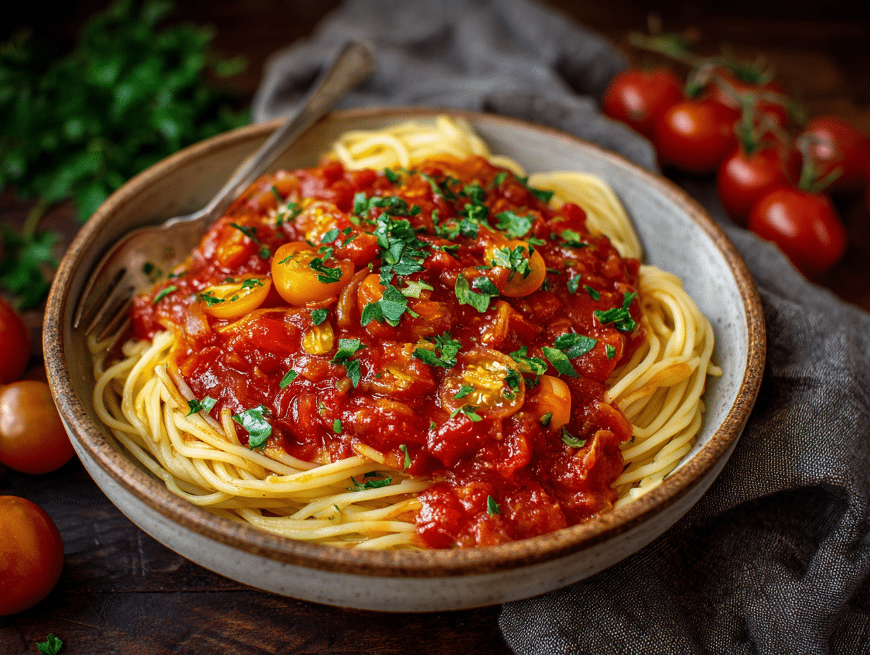 Vibrant Homemade Spaghetti Sauce with Fresh Tomatoes - Sugar Detox Lab