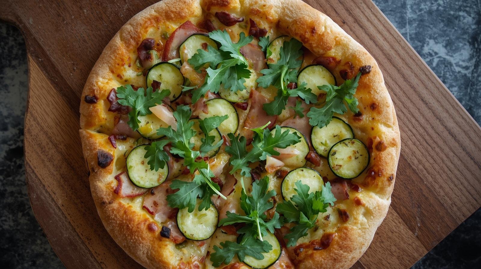 Our Fresh Courgette - Rocket and Ham Pizza Recipe: Guilt-Free ...