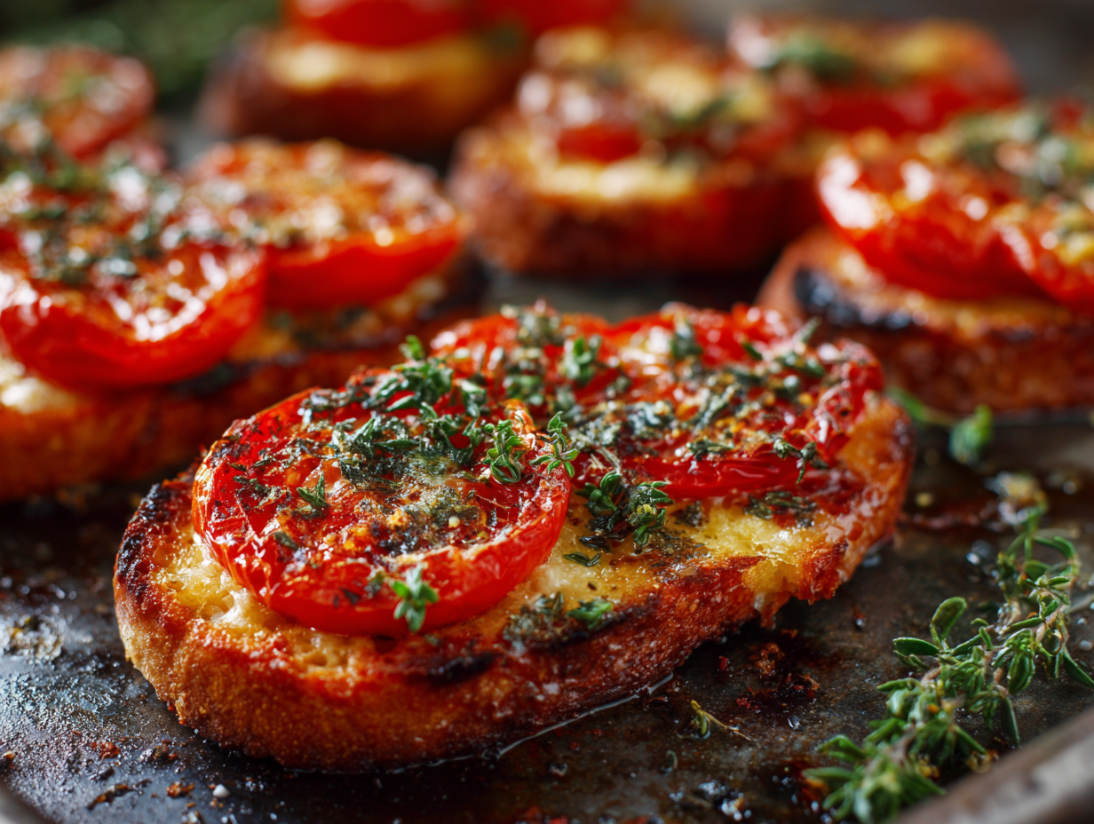 Baked Tomatoes on Toast Recipe: A Simple, Sun-Drenched Delight - Sugar ...