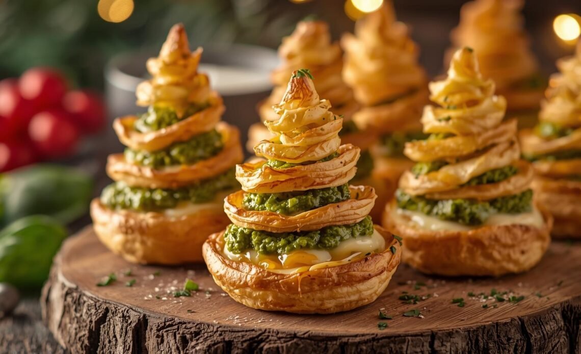 Basil Pesto Cheesy Puff Pastry Christmas Tree Recipe – A Festive ...