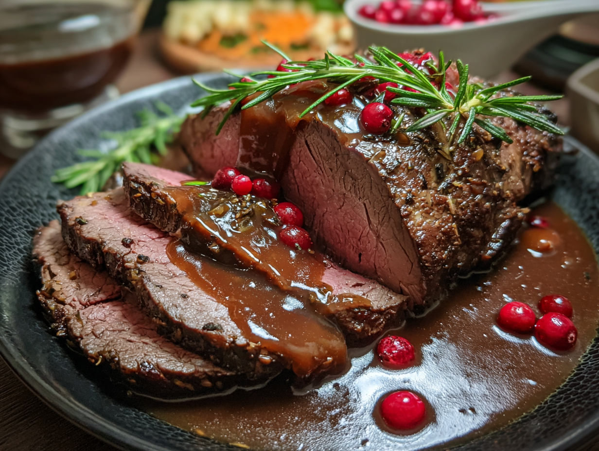 Roast Beef with Red Wine Gravy – The Ultimate Christmas Centerpiece ...