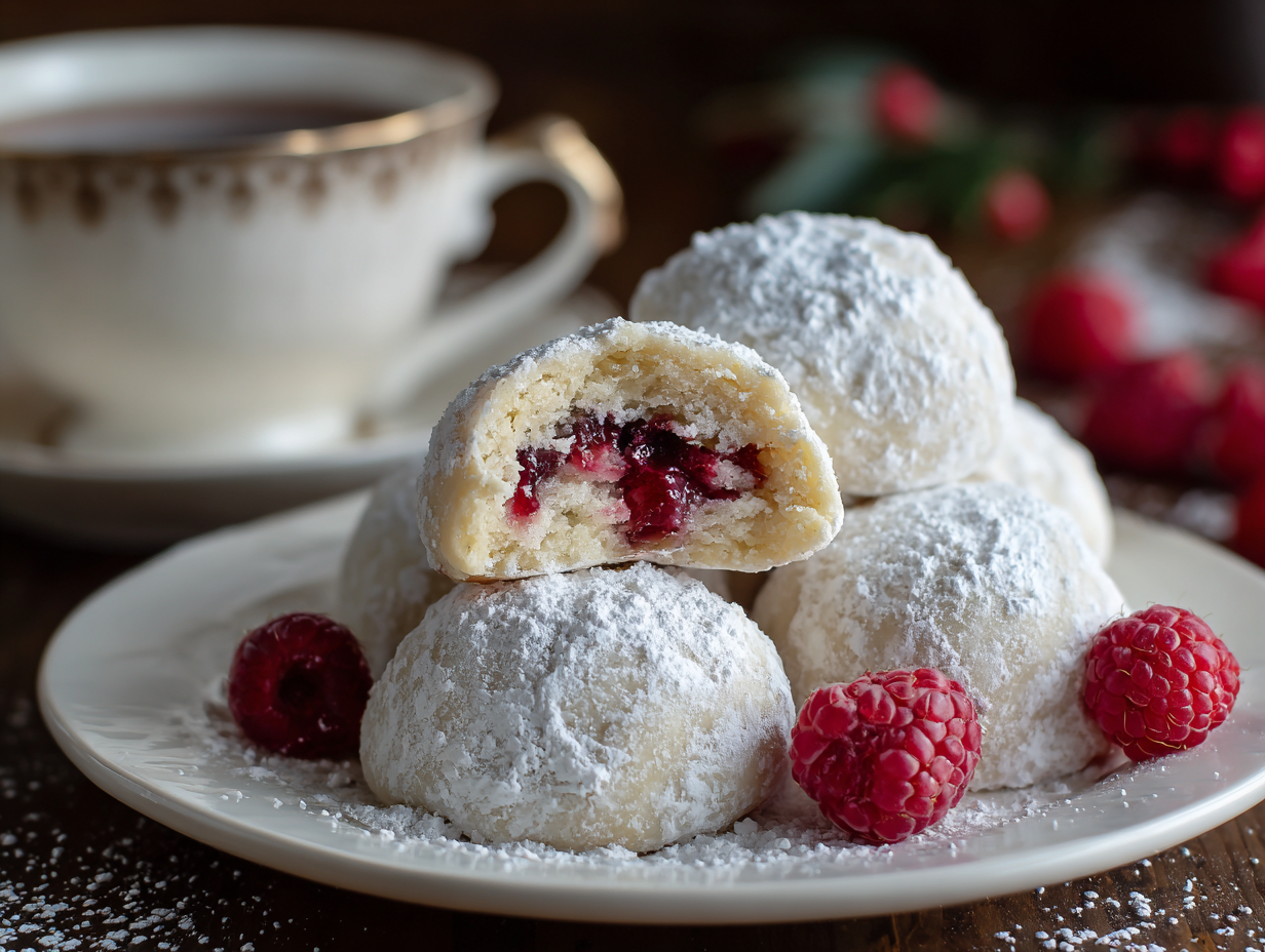 Raspberry Filled Almond Snowball Cookies: The Ultimate Wholesome ...
