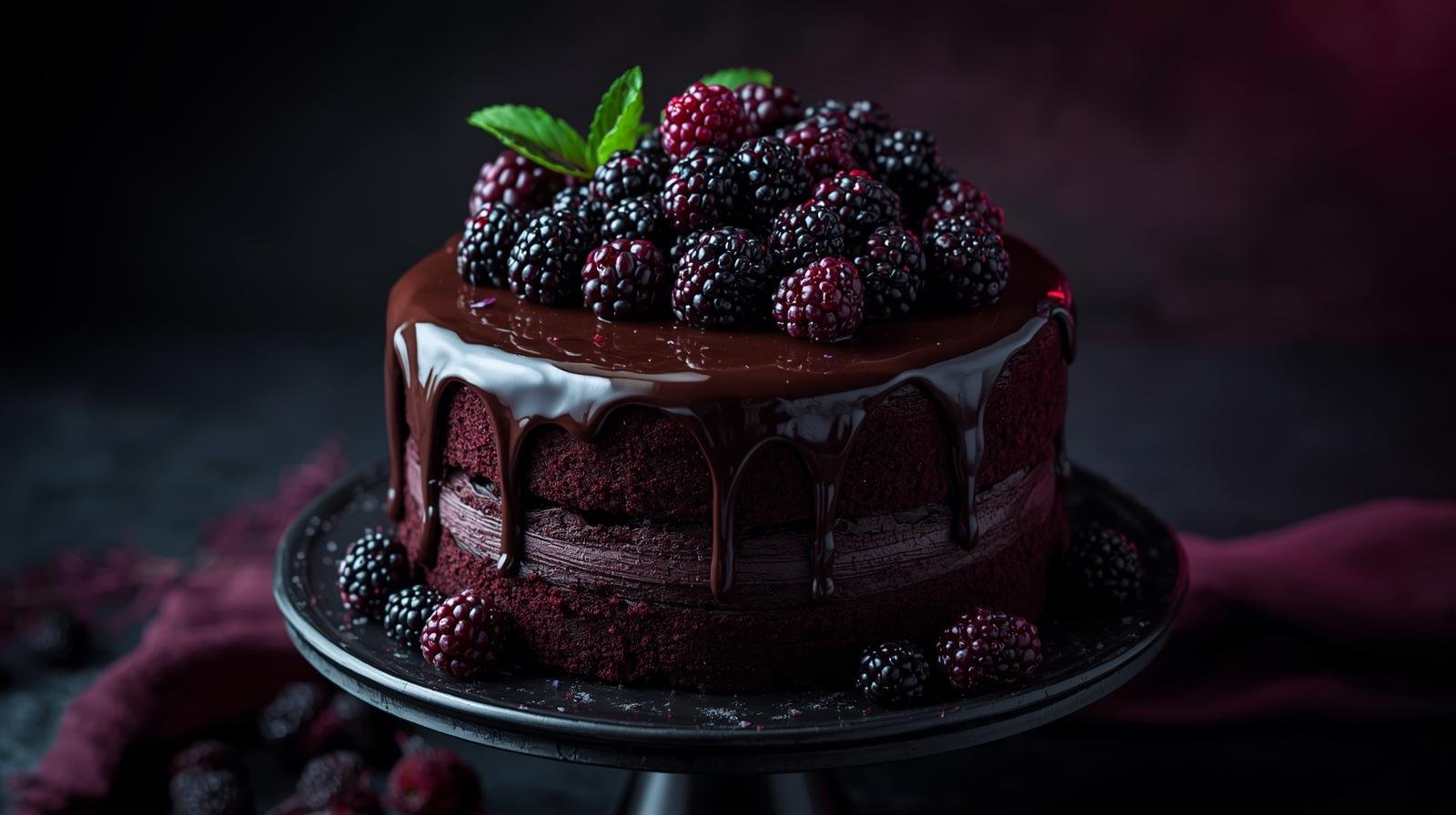 Decadent Blackberry Velvet Gothic Cake Recipe with Dark Chocolate ...