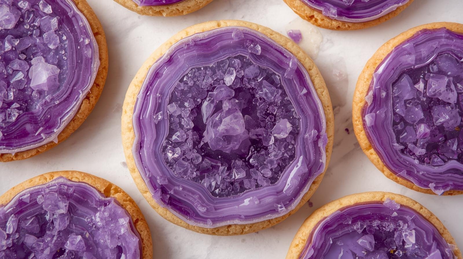 Citrus-Sparkle Geode Cookies: Edible Gemstone Treats