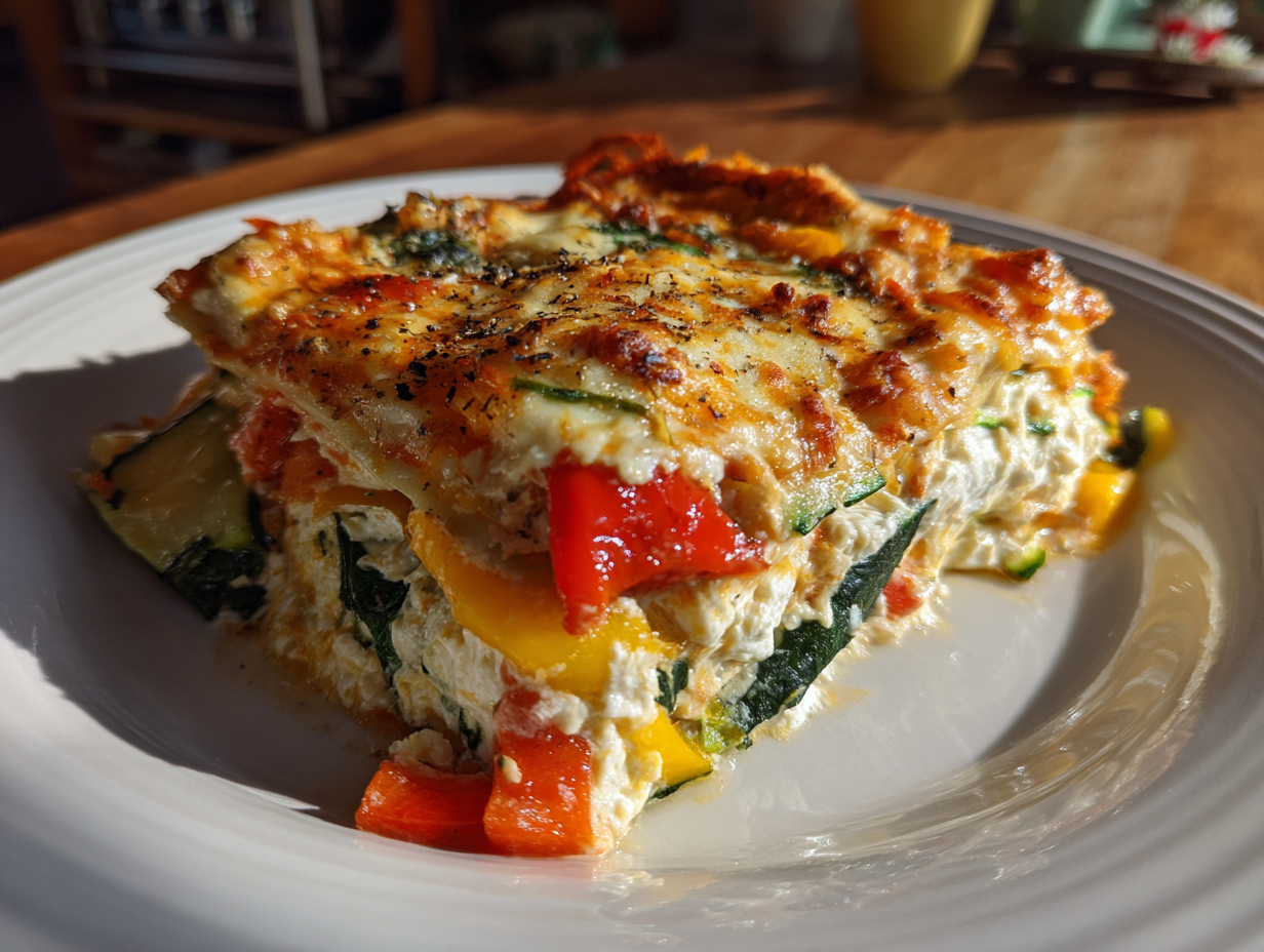 High Protein Veggie Lasagna Recipe | Creamy Flavor & Comfort