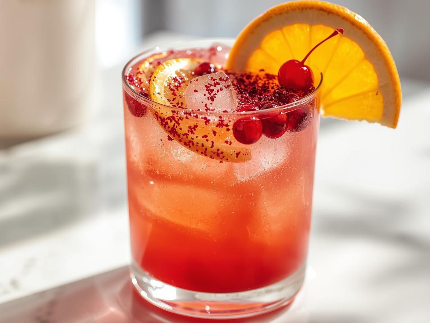 Radiant Refreshing Cranberry Sunrise Mocktail - Sugar Detox Lab